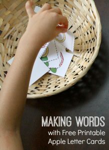 Free Apple Letter Cards for Making Words Activities