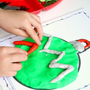 Free Printable Christmas Ornament Play Dough Mats
