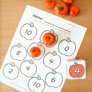 Fall Pumpkin Roll and Color Math Game - Fantastic Fun & Learning