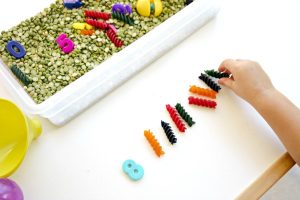 Counting Caterpillars Spring Sensory Bin - Fantastic Fun & Learning