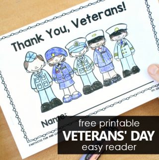 Thank You Veterans Military Easy Reader - Fantastic Fun & Learning
