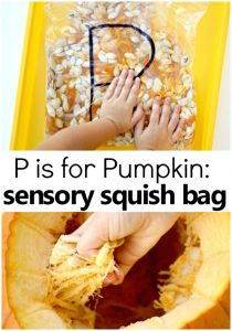 P is for Pumpkin: Pumpkin Sensory Squish Bag - Fantastic Fun & Learning