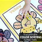 Thanksgiving Color Sorting Turkey Mats - Fantastic Fun & Learning