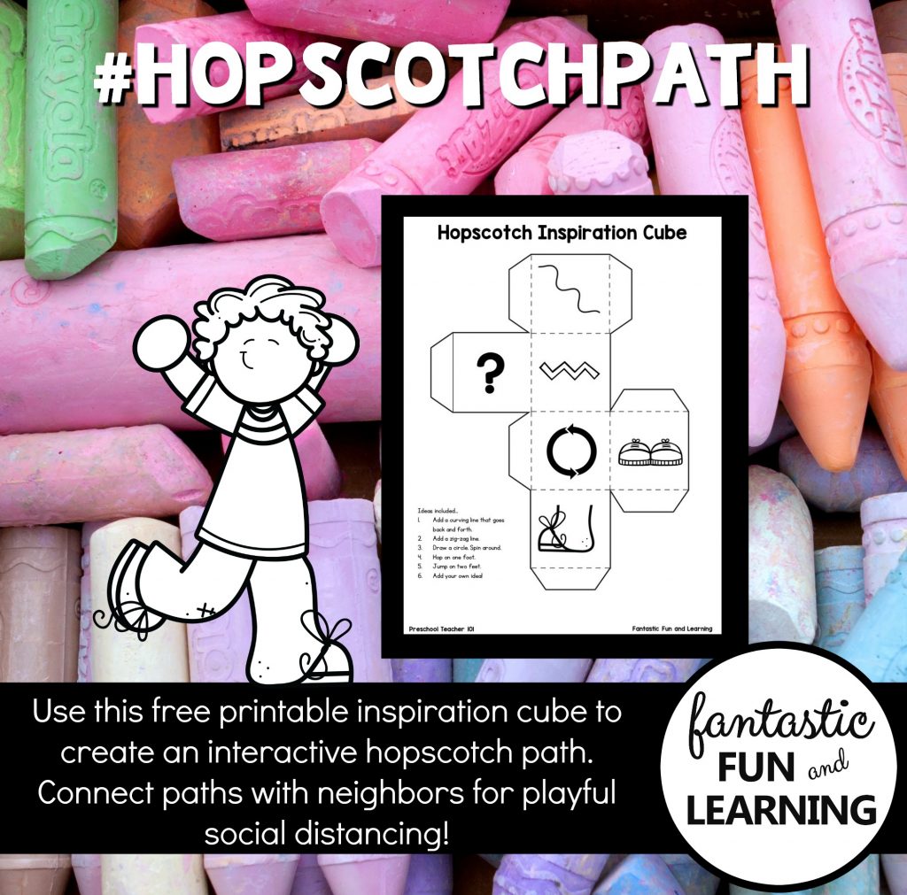 Chalk Hopscotch Path Inspiration Cubes - Fantastic Fun & Learning